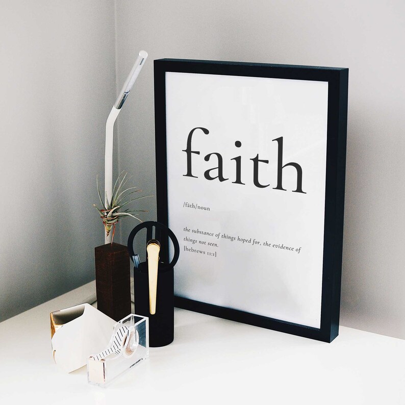 Faith Definition Wall Art Print Hebrews 11:1 Minimal | Etsy