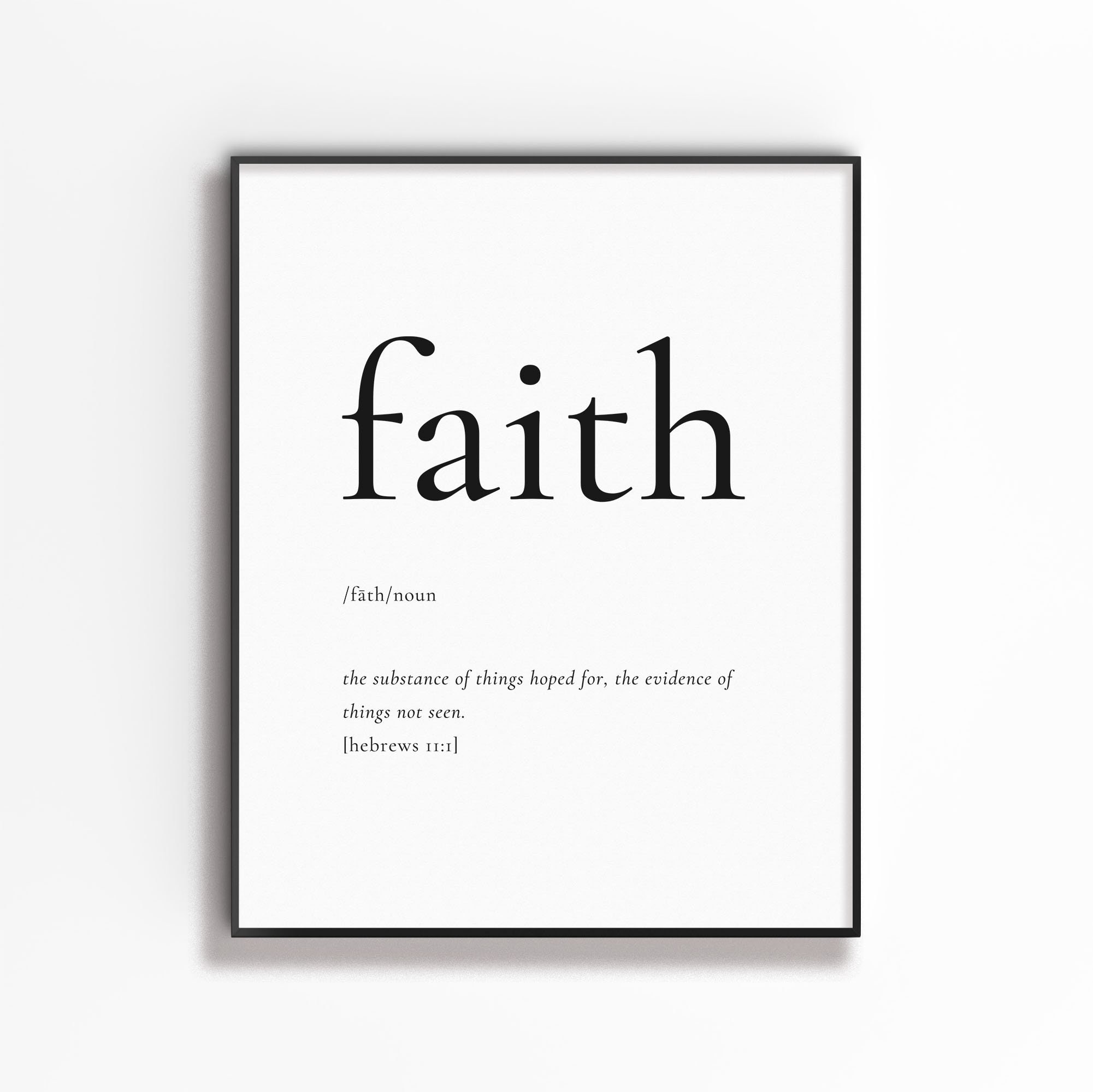 Faith Definition Wall Art Print Hebrews 11:1 Minimal - Etsy
