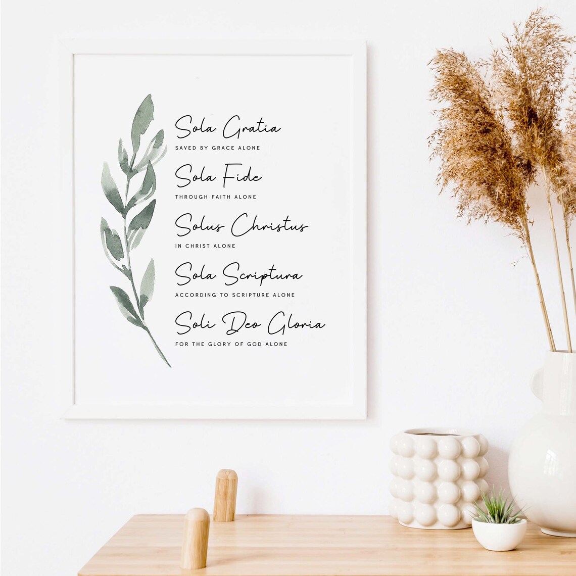The Five Solas Printable 5 Solas Wall Art Christian Home - Etsy
