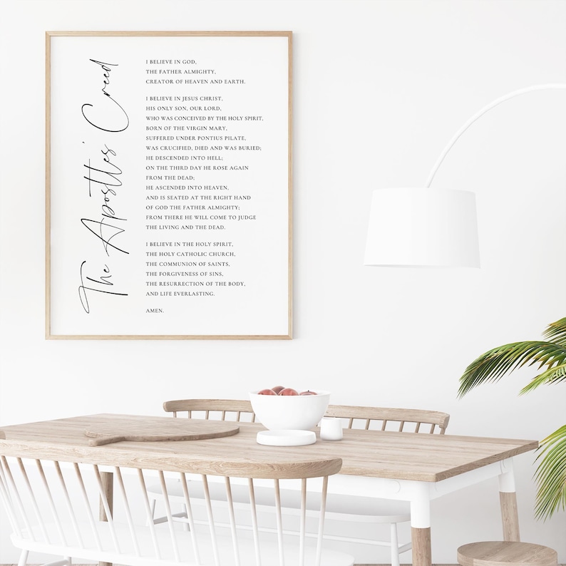 The Apostles Creed Print: Bible Verse Wall Art (digital Download) - Etsy