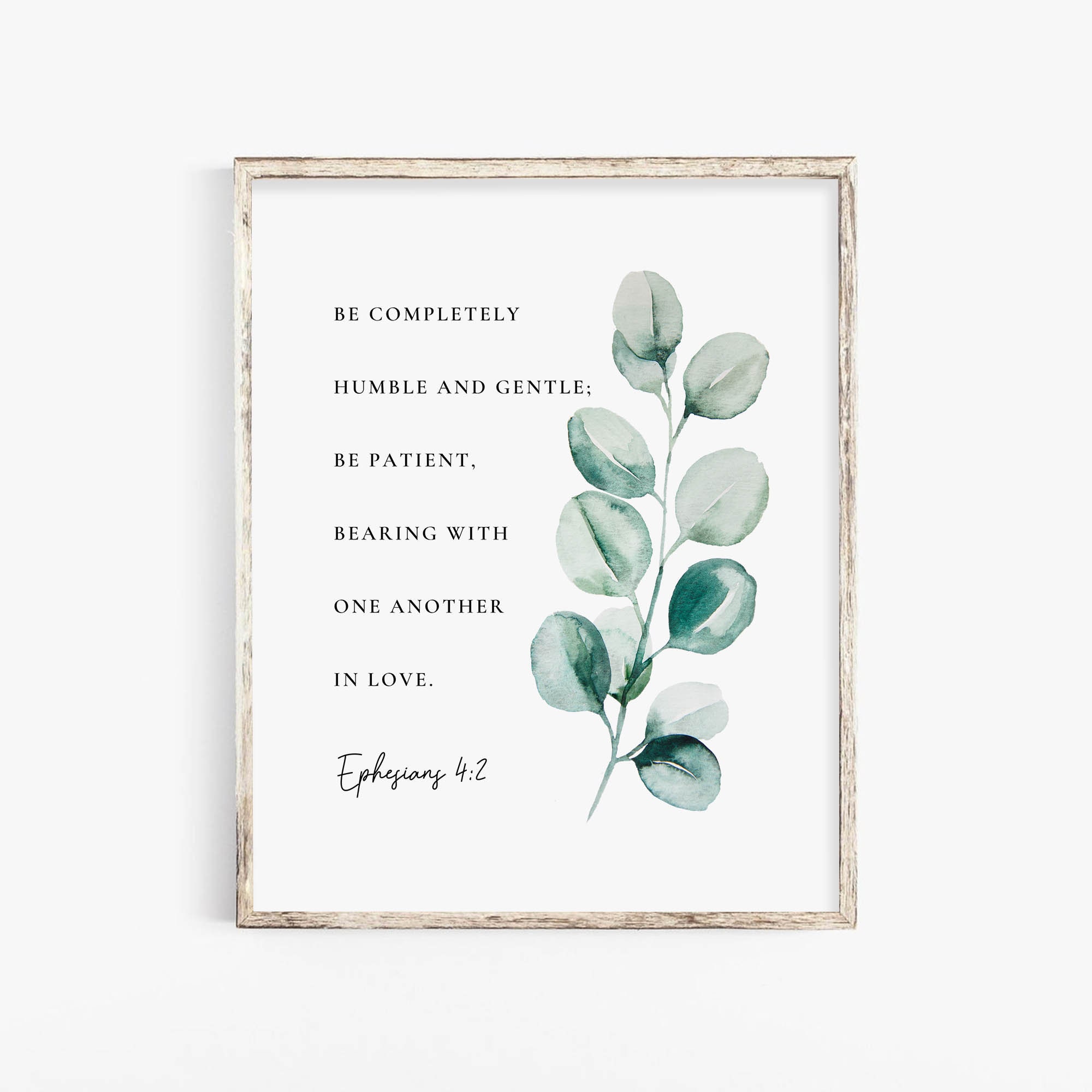 Ephesians 4:2 Bible Verse Print Botanical Scripture Wall Art for ...