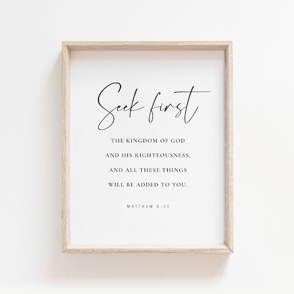 Seek First the Kingdom of God Sign - Etsy