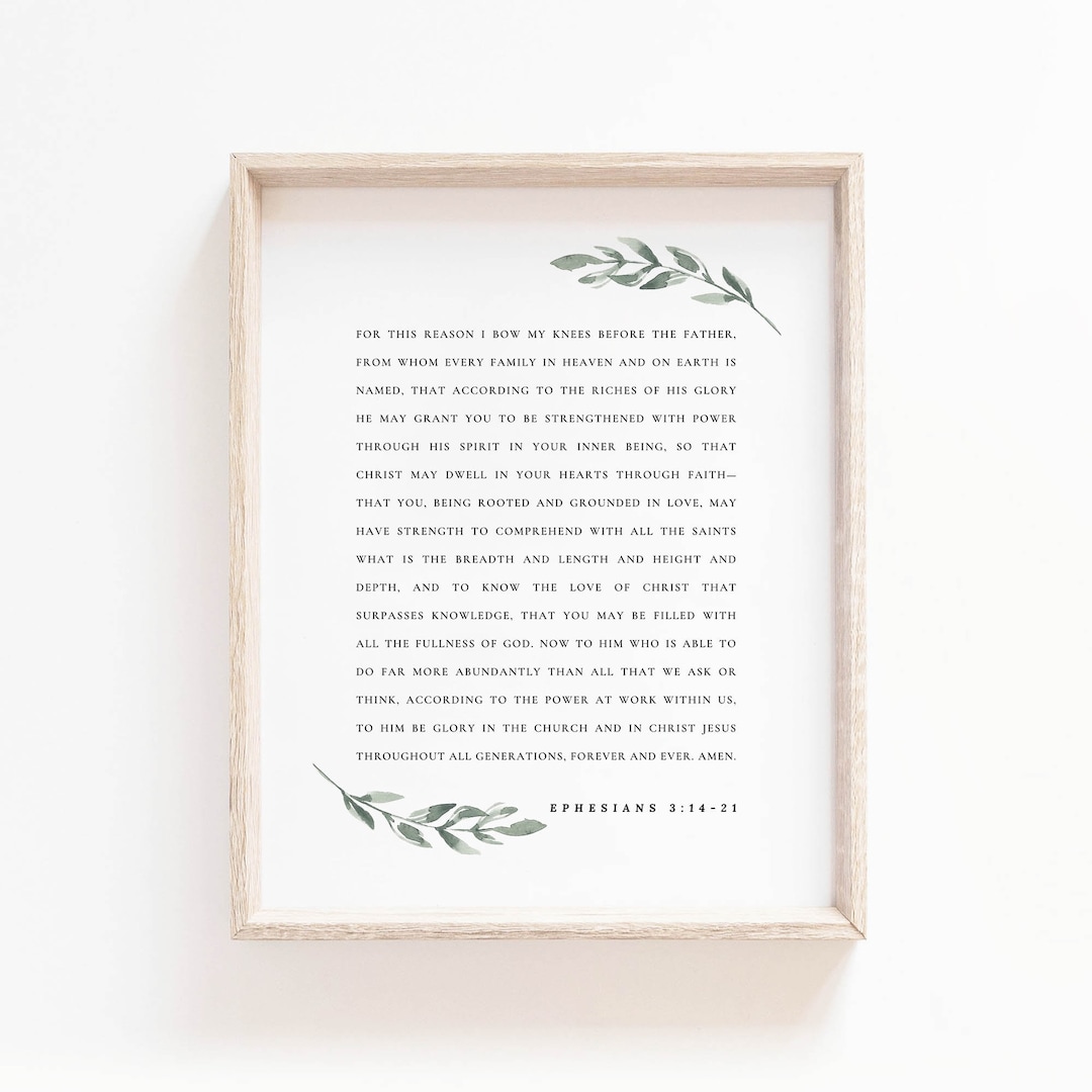 Ephesians 3:14-21 Botanical Scripture Print (digital Download) - Etsy