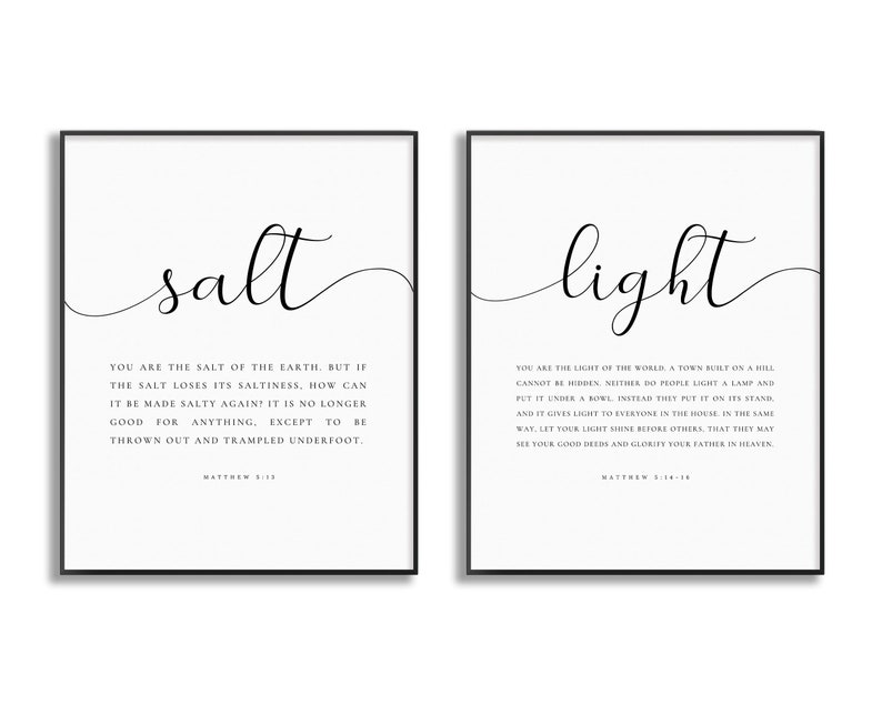 Salt and Light Christian Wall Art Print Set (digital Print) - Etsy