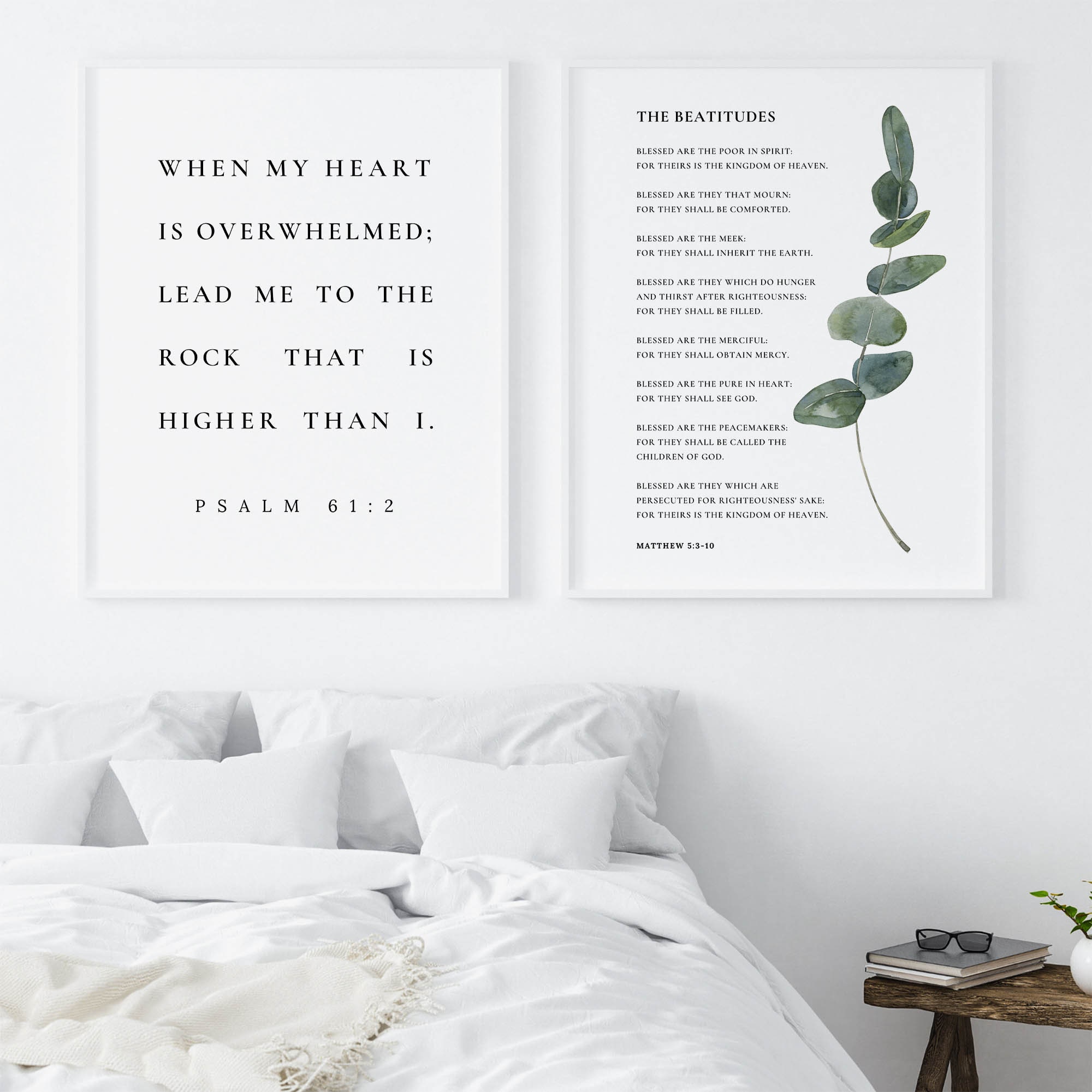 Psalm 61:2 Bible Verse Wall Art Print, Typography Scripture Wall Art ...