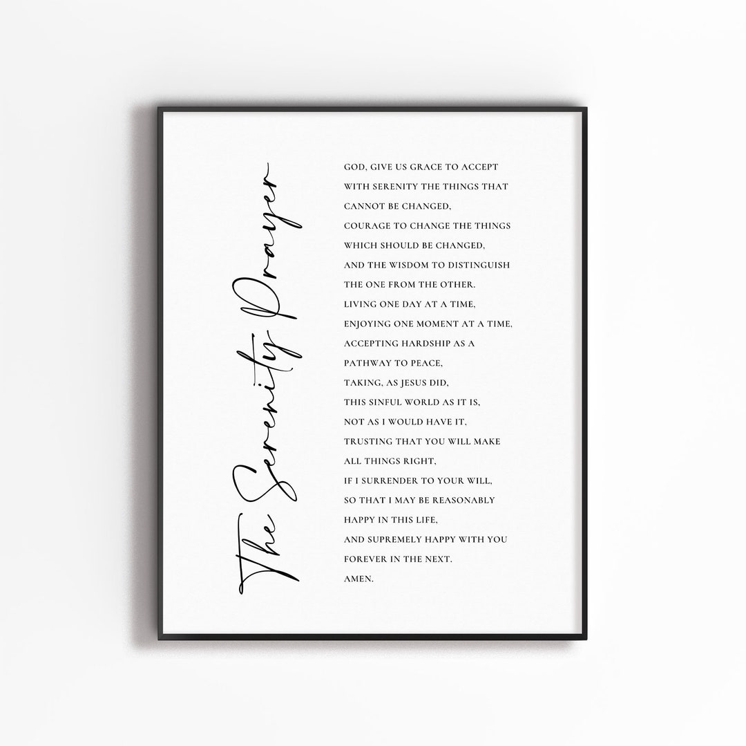 The Serenity Prayer, Bible Verse Print, Christian Prayer Wall Art ...