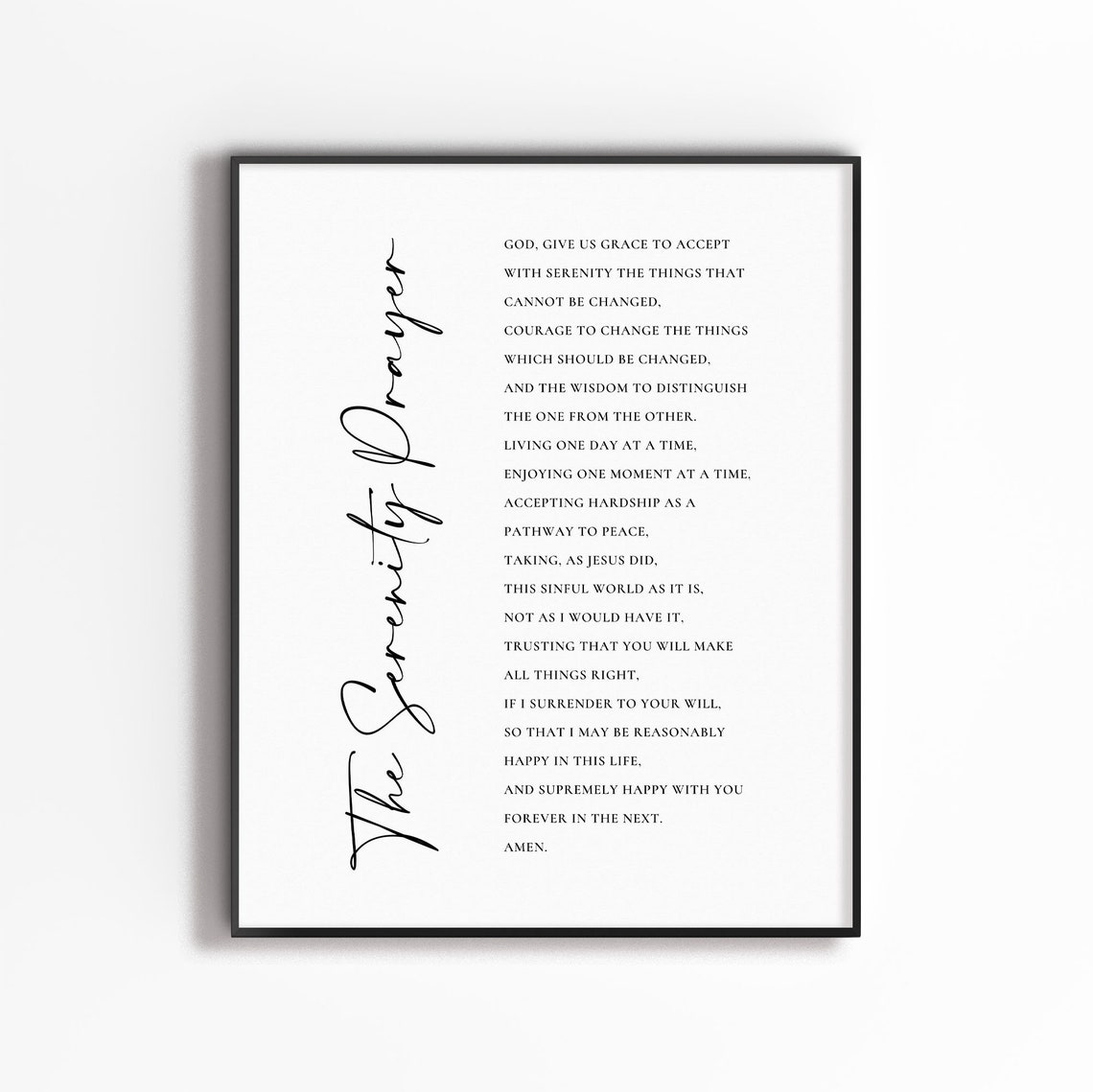 The Serenity Prayer Bible Verse Print Christian Prayer Wall - Etsy