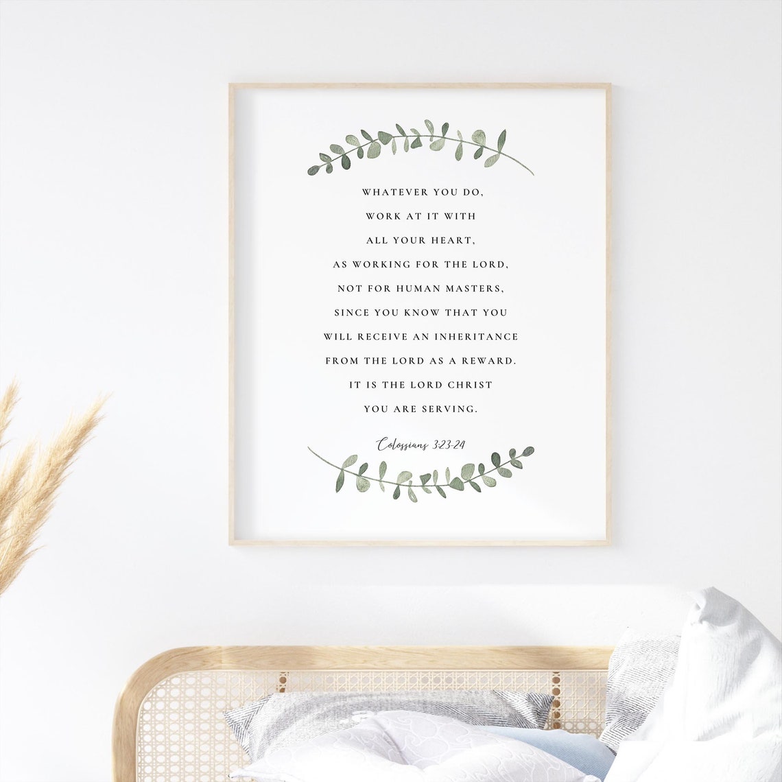 Colossians 3:23-24 Wall Art Bible Verse Wall Art Print - Etsy