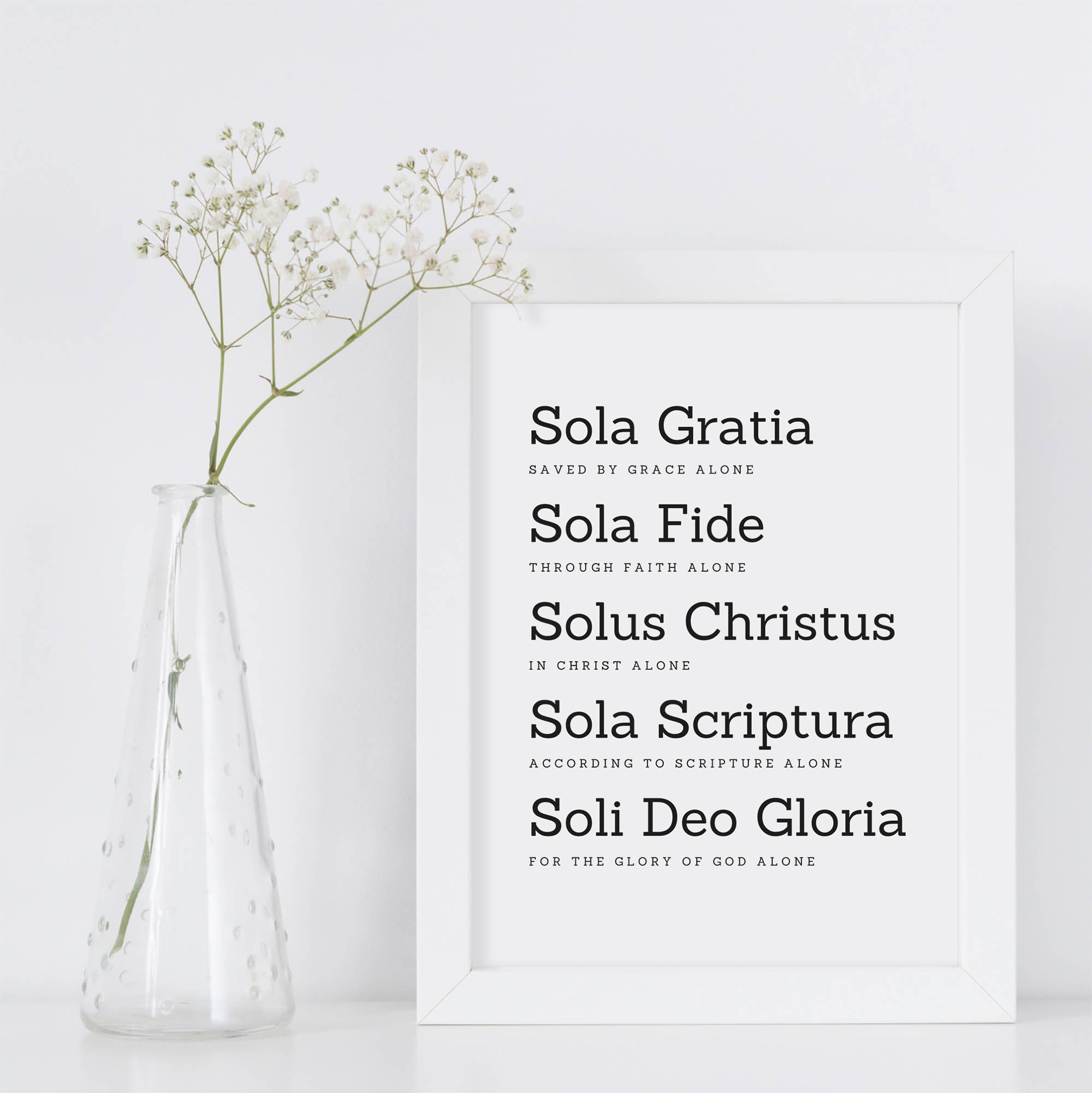 The 5 Solas Wall Art Five Solas Printable Christian Home - Etsy