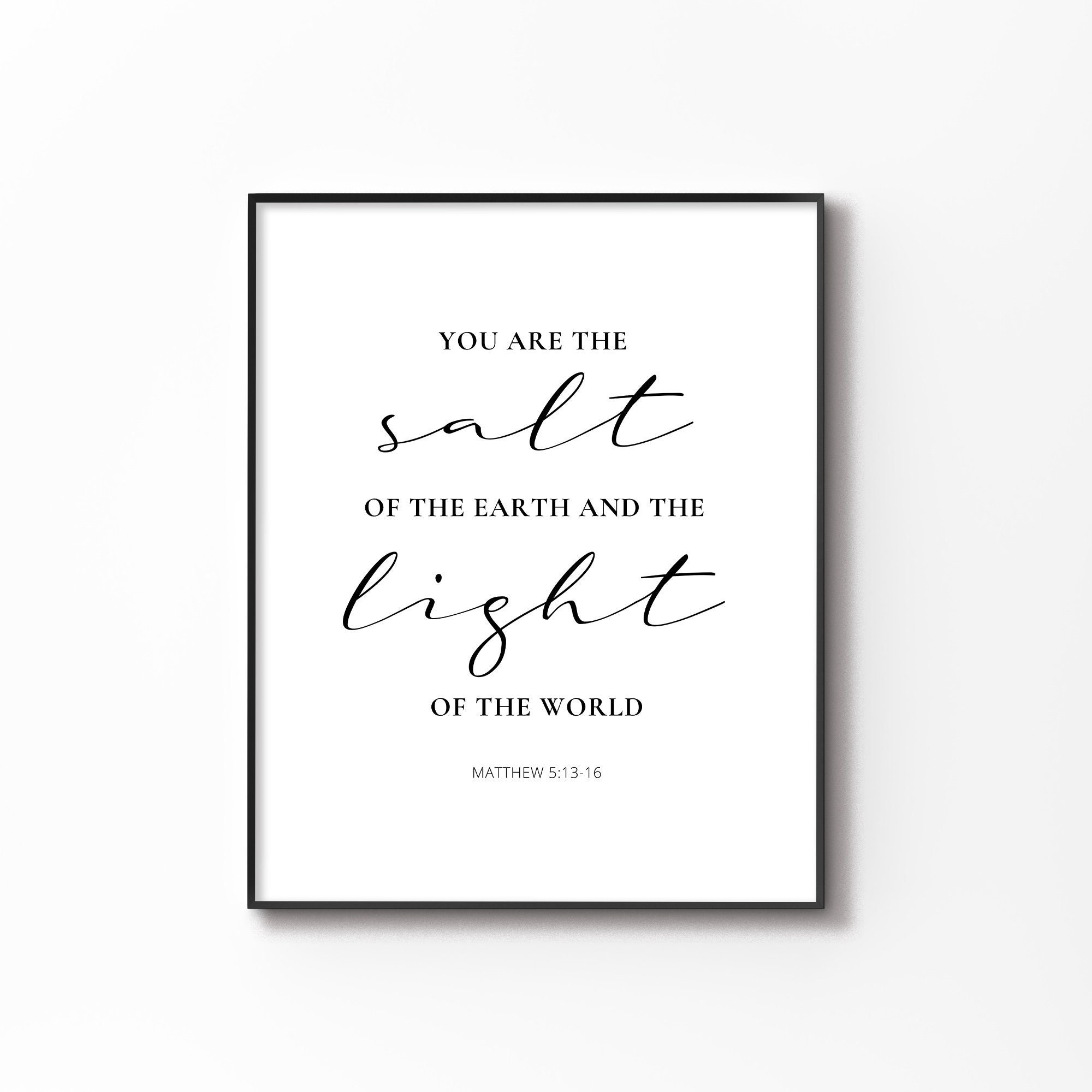 Salt and Light Wall Art Matthew 5:13-16 Minimal Christian - Etsy