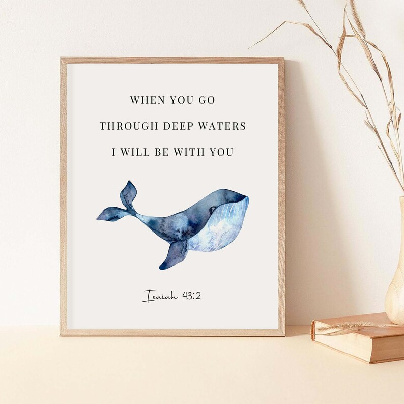Isaiah 43:2 When You Go Through Deep Waters, Bible Verse Wall Art ...