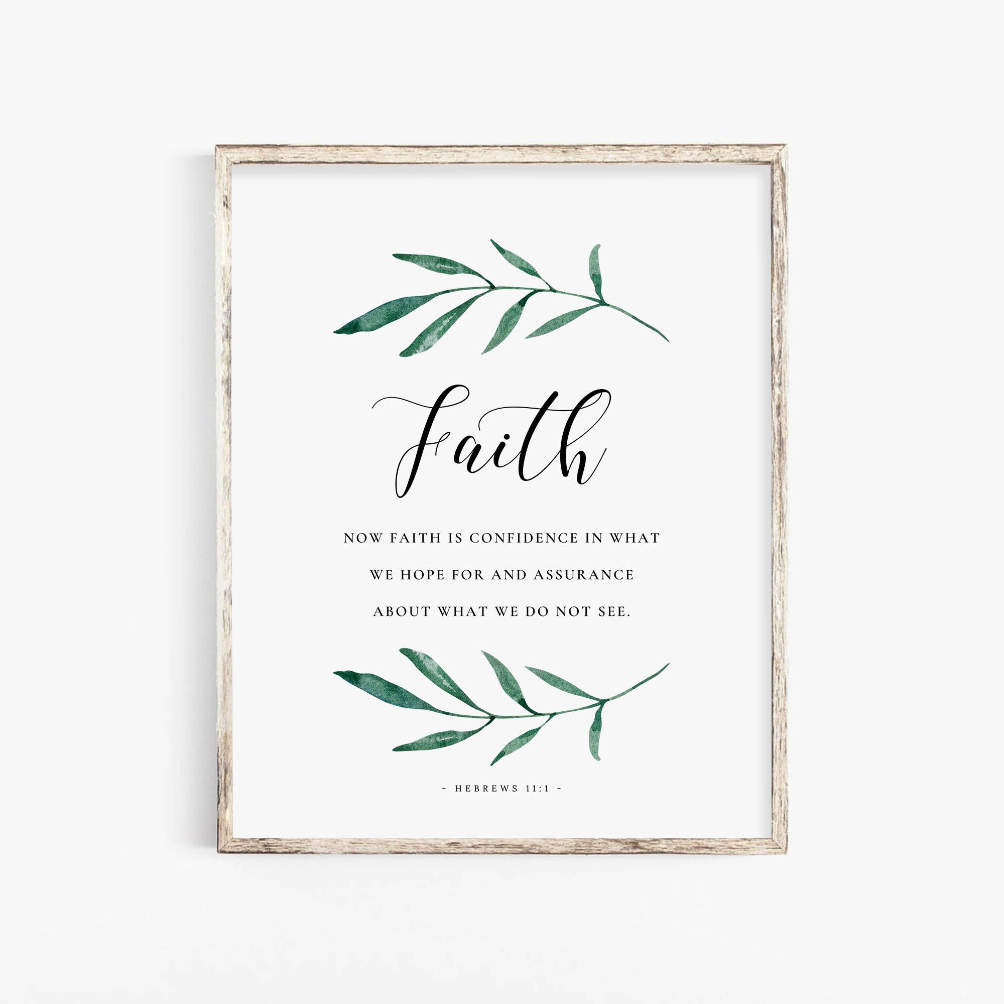 Hebrews 11:1 Faith Print, Botanical Christian Wall Art (digital ...