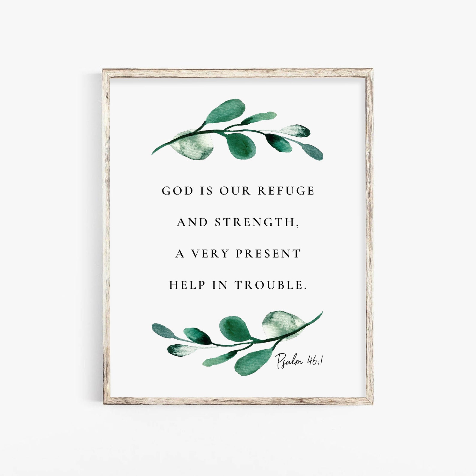 Psalm 46:1 Bible Verse Wall Art Botanical Scripture Printable - Etsy
