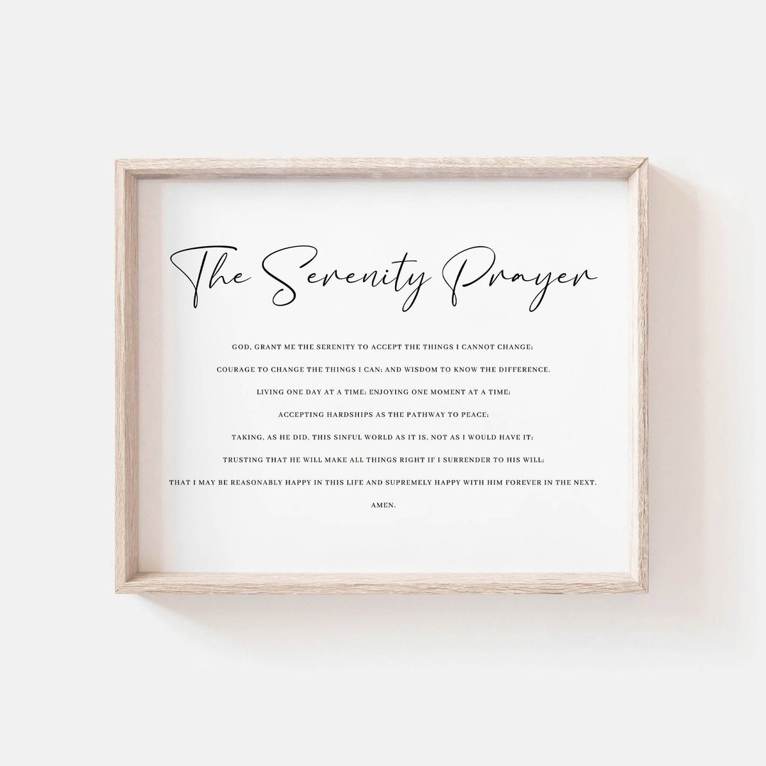 Serenity Prayer Print: Christian Bible Verse Wall Art (digital Download ...
