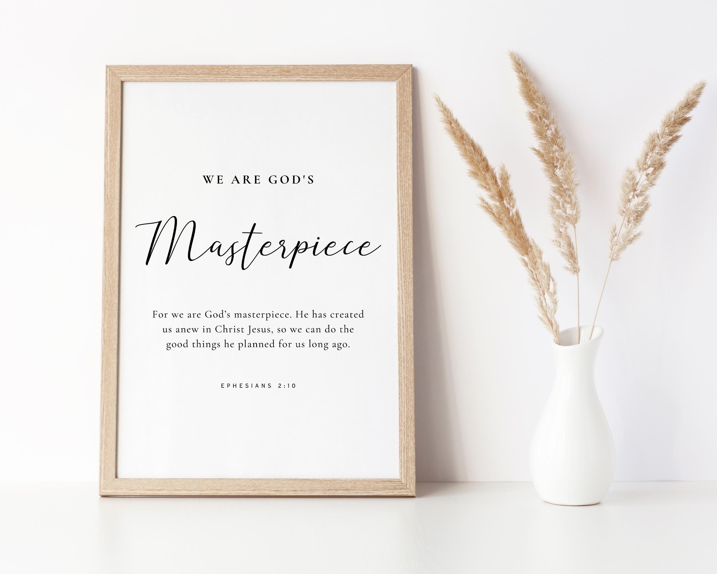 Ephesians 2:10 We Are God's Masterpiece Bible Verse Wall | Etsy