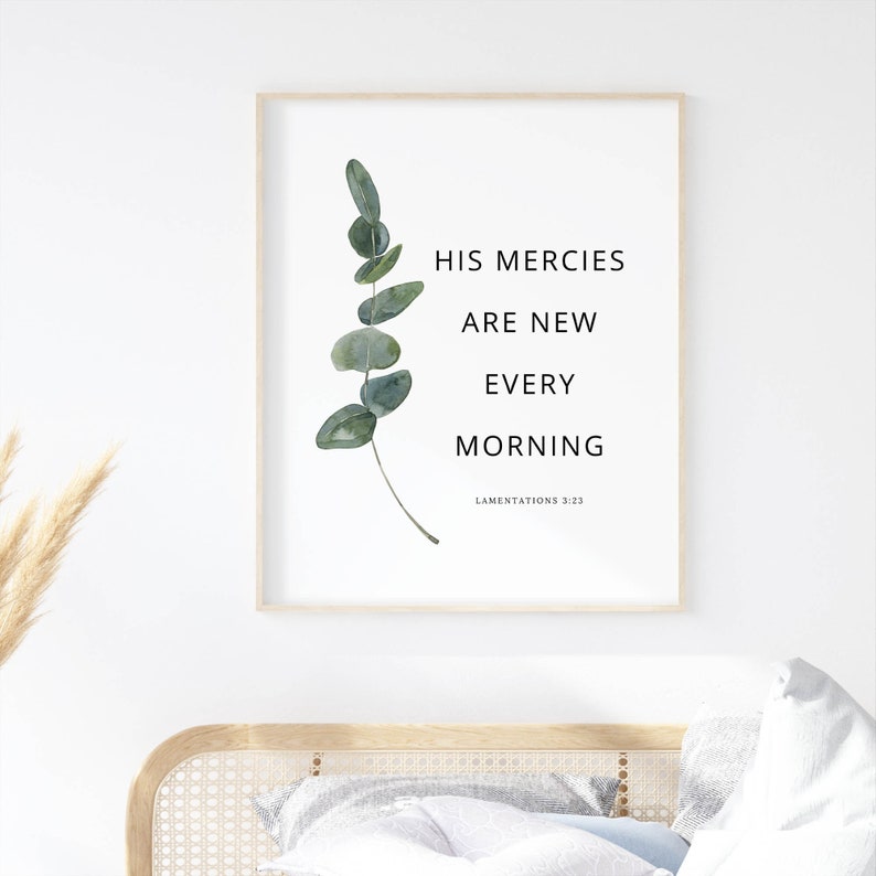Lamentations 3:23 His Mercies Are New Every Morning, Bible Verse Print ...