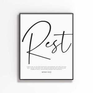I Will Give You Rest, Matthew 11:28-29, Bible Verse Printable ...