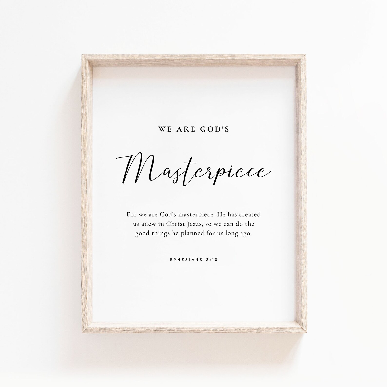 Ephesians 2:10 We Are God's Masterpiece Bible Verse Wall | Etsy