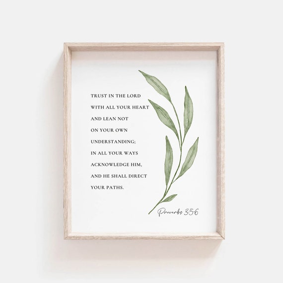 Proverbs 3:5-6 Trust in the Lord With All Your Heart Bible - Etsy