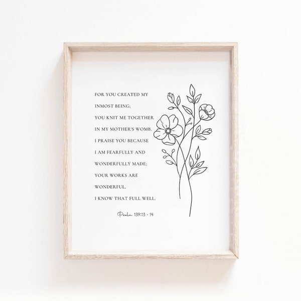 Psalm 139 13 14 - Etsy