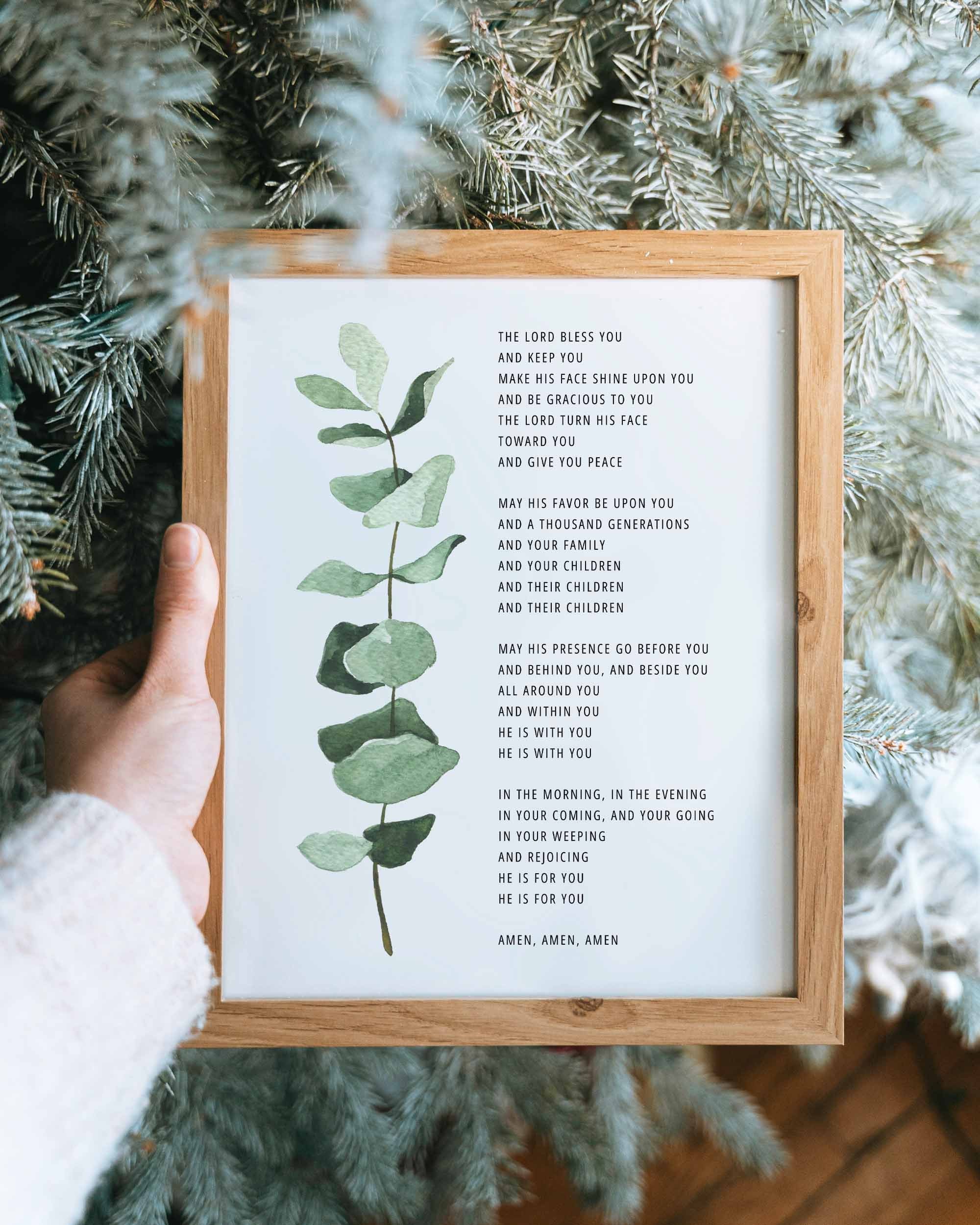 The Blessing Elevation Worship Lyrics Wall Art Print, Numbers 6:24-26 ...