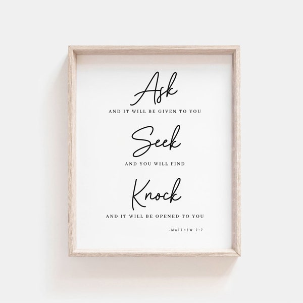 Ask Seek Knock - Etsy