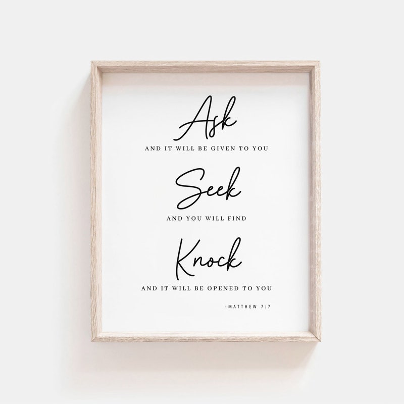 Ask Seek Knock - Etsy