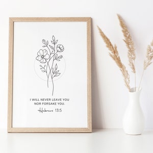 Hebrews 13:5, I Will Never Leave You nor Forsake You, Minimalist ...