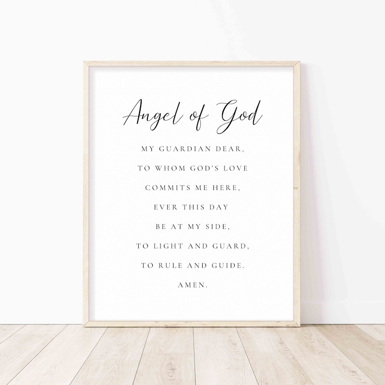 Guardian Angel Prayer Print: Nursery Wall Art (digital Download) - Etsy