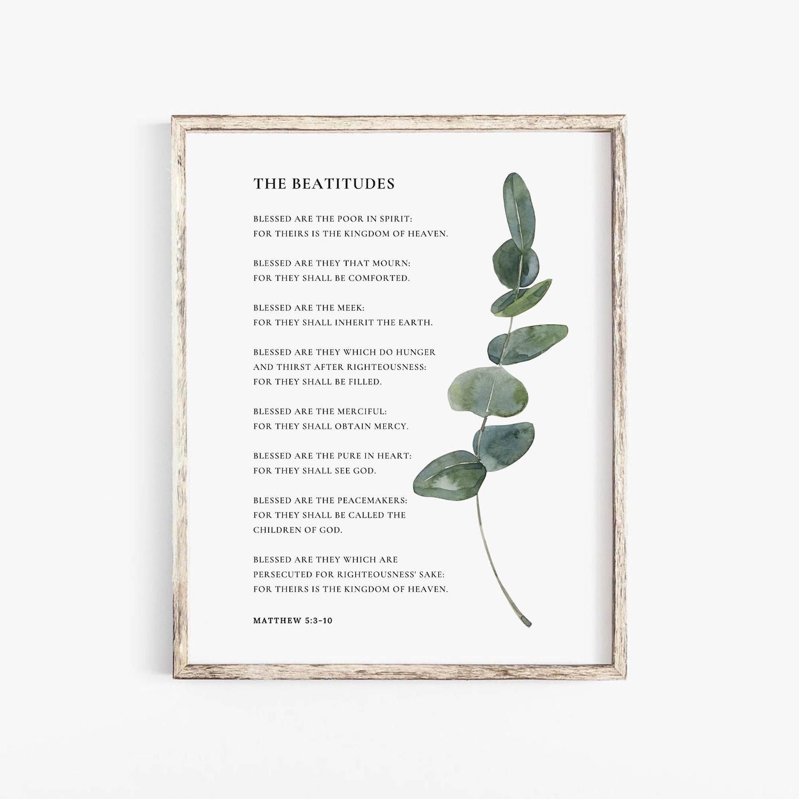The Beatitudes Matthew 5:3-10 Christian Blessings Wall Art - Etsy