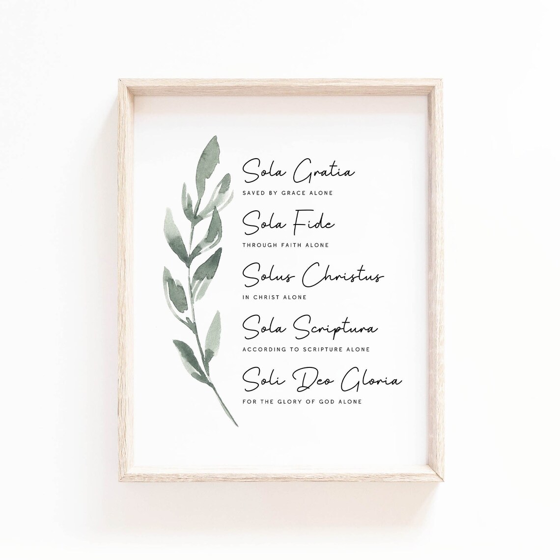 The Five Solas Printable 5 Solas Wall Art Christian Home - Etsy