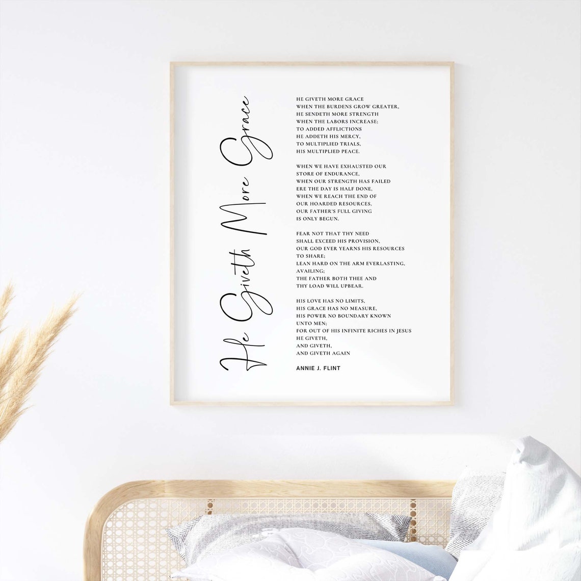 He Giveth More Grace Print: Christian Hymn, Scripture Wall Art (digital ...
