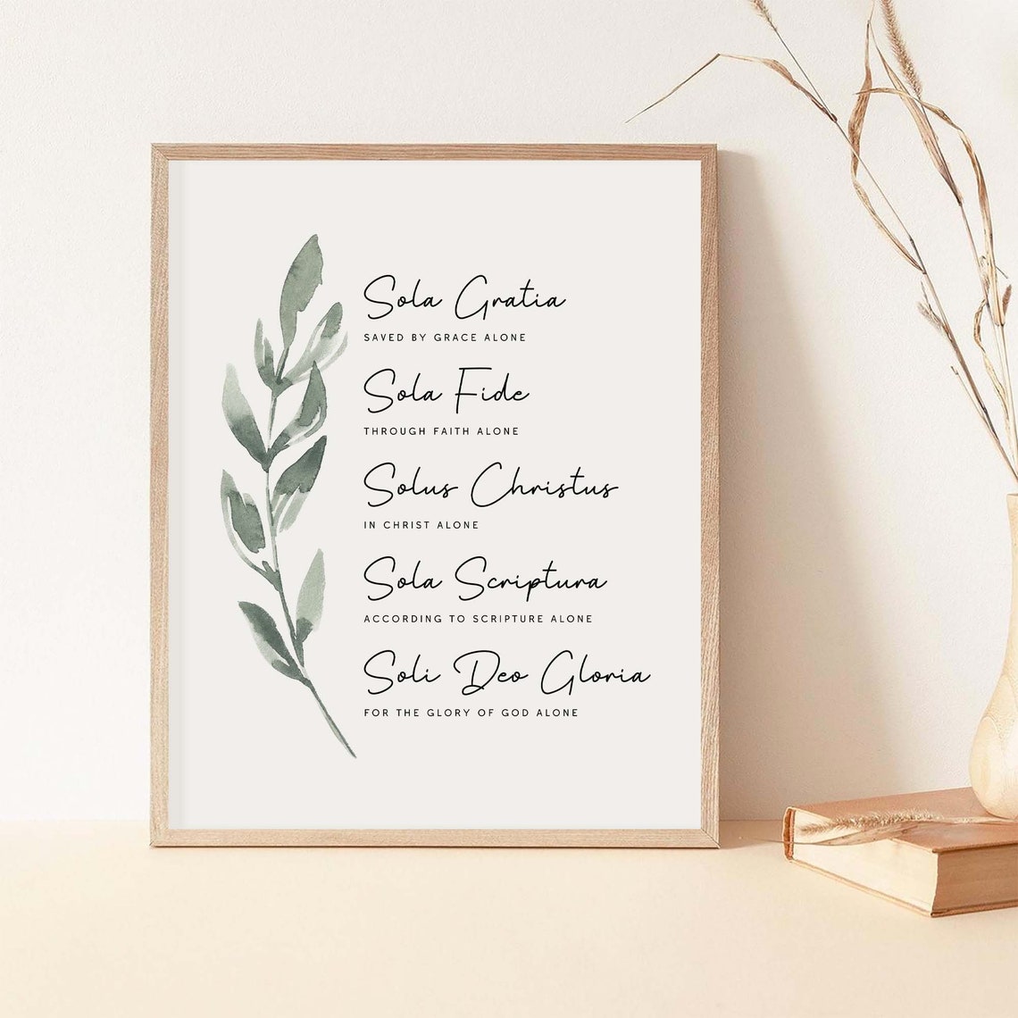 The Five Solas Printable 5 Solas Wall Art Christian Home - Etsy