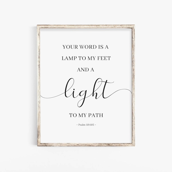 Psalm 119:105 Your Word is a Lamp Bible Verse Printable - Etsy