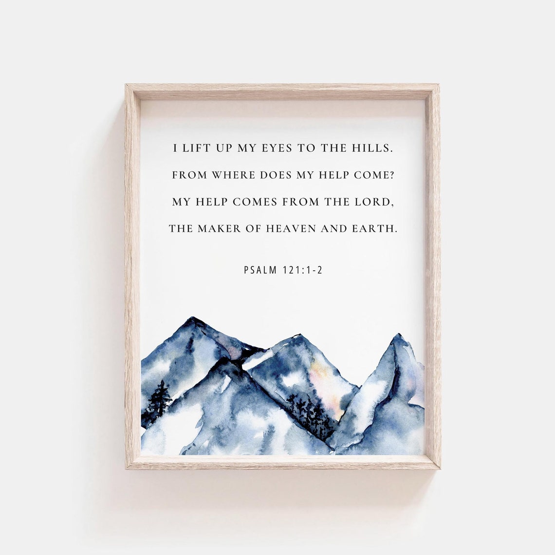 Psalm 121 Bible Verse Wall Art Print Digital Print for | Etsy