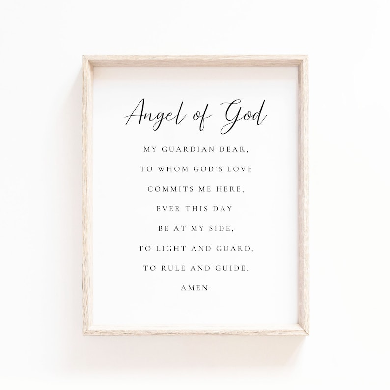 Guardian Angel Prayer Print: Nursery Wall Art (digital Download) - Etsy