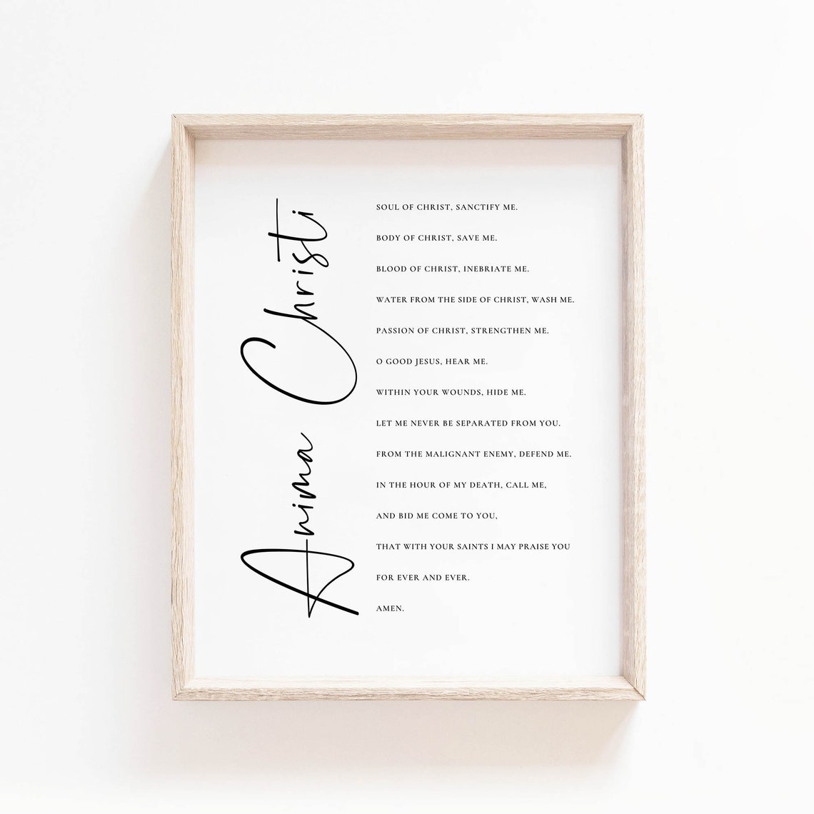 Anima Christi Prayer Print: Catholic Bible Verse Wall Art (digital ...