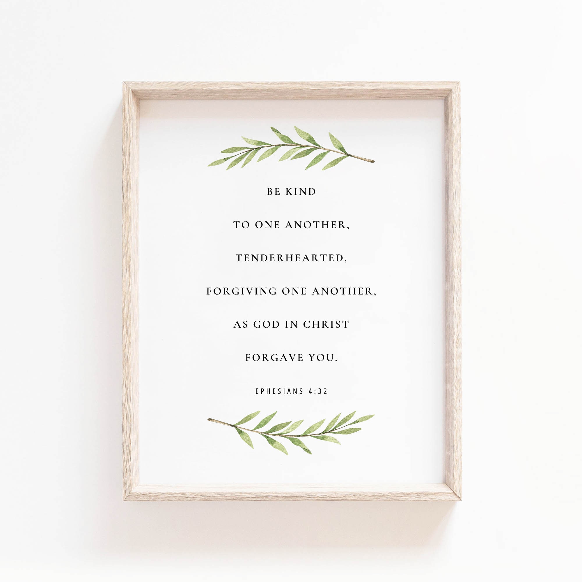 Ephesians 4:32 Be Kind To One Another Botanical Scripture | Etsy