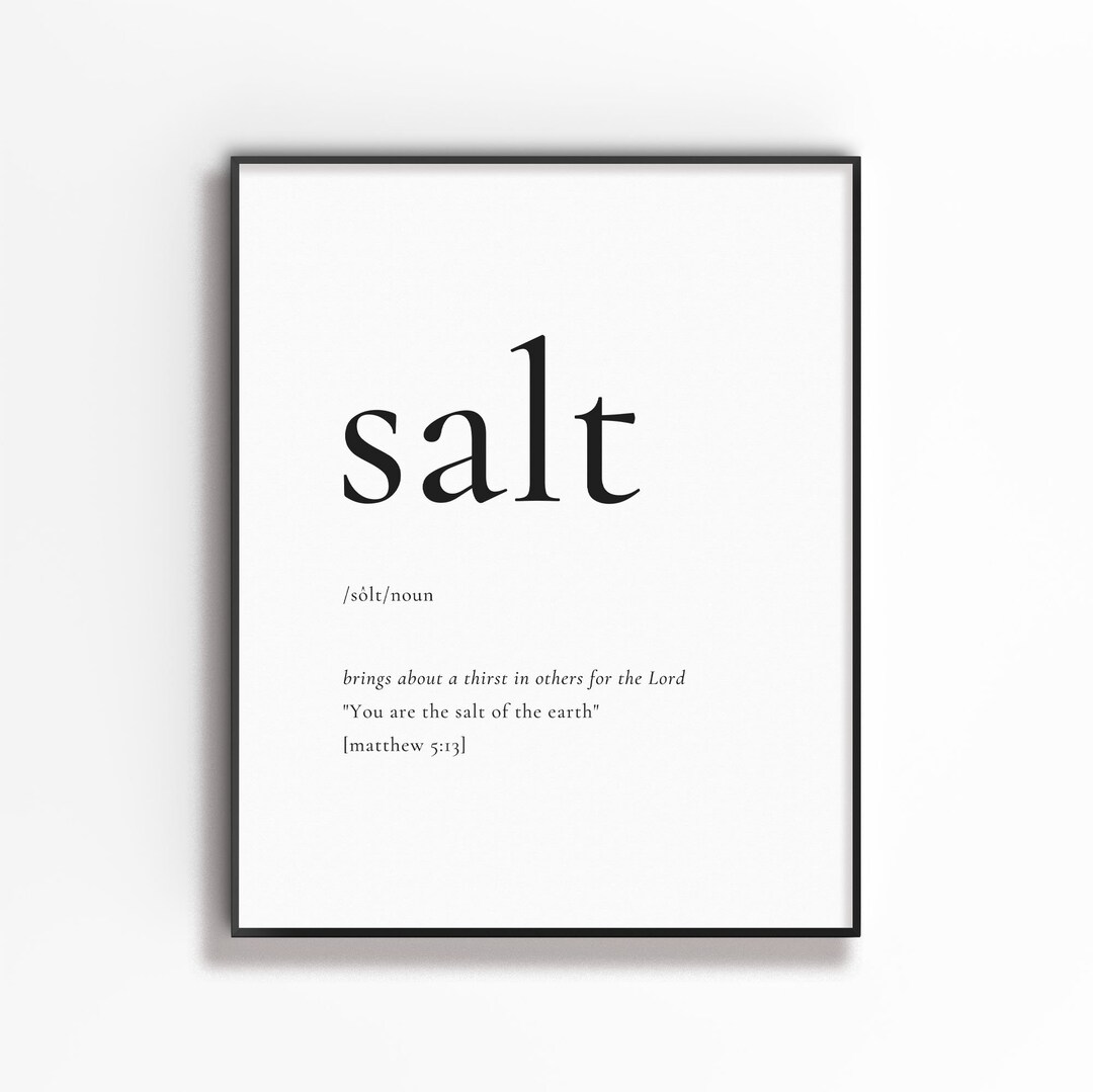 Salt Definition Print: Minimalist Christian Wall Art (digital Download ...