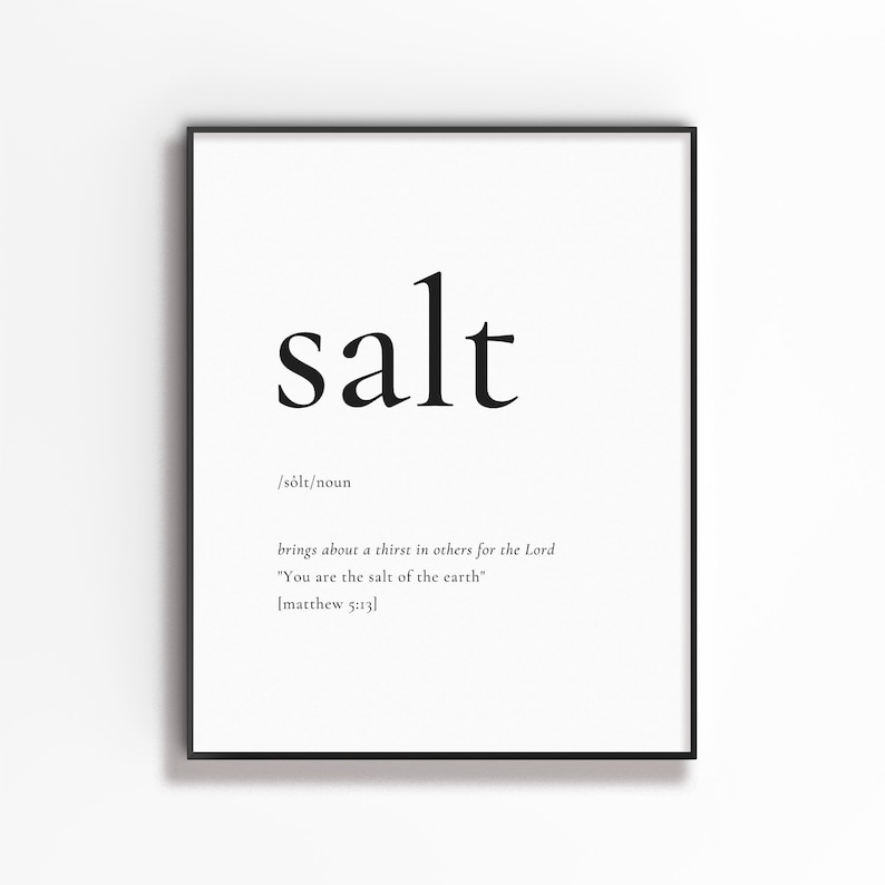 Salt Definition Print: Minimalist Christian Wall Art (digital Download ...