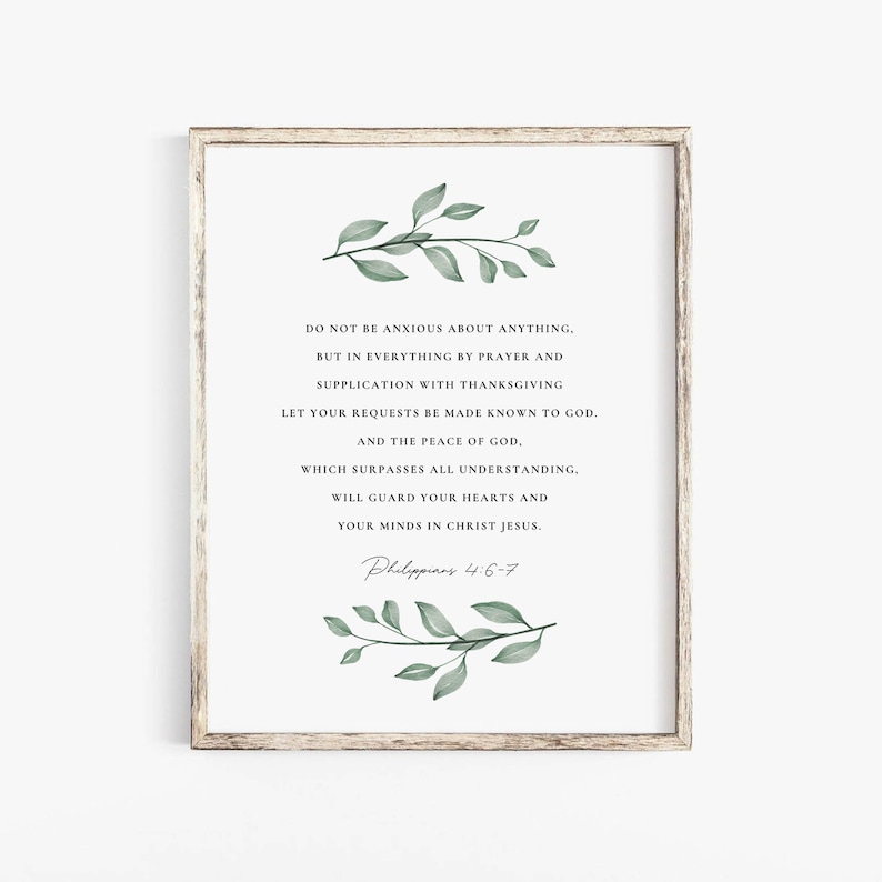 Philippians 4:6-7 Wall Art Bible Verse Wall Art Print | Etsy