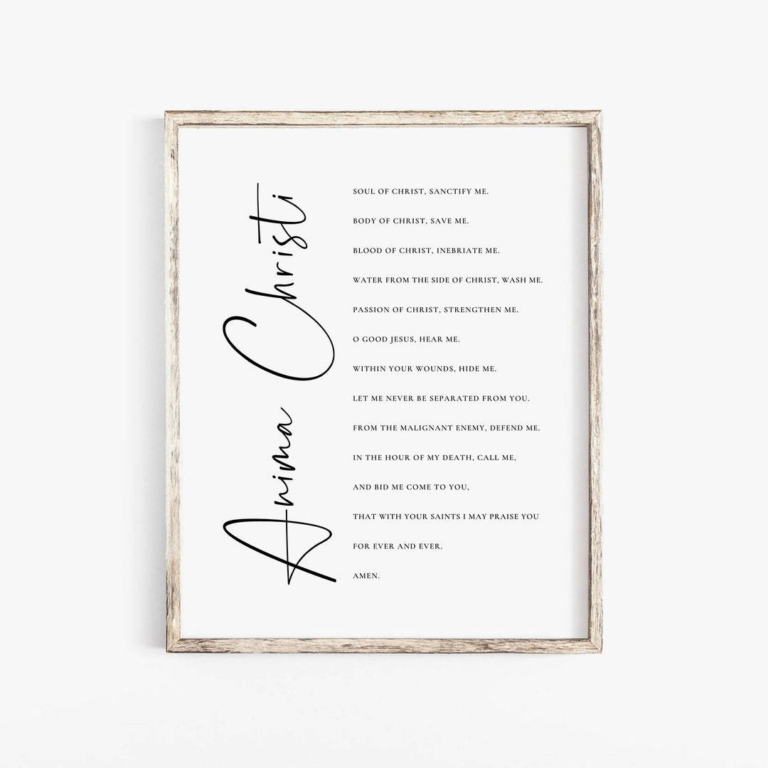 Anima Christi Prayer Print: Catholic Bible Verse Wall Art (digital ...
