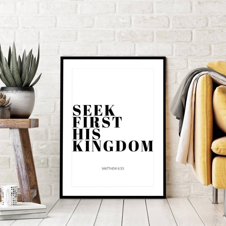 Seek First His Kingdom Matthew 6:33 Christian Wall Art | Etsy