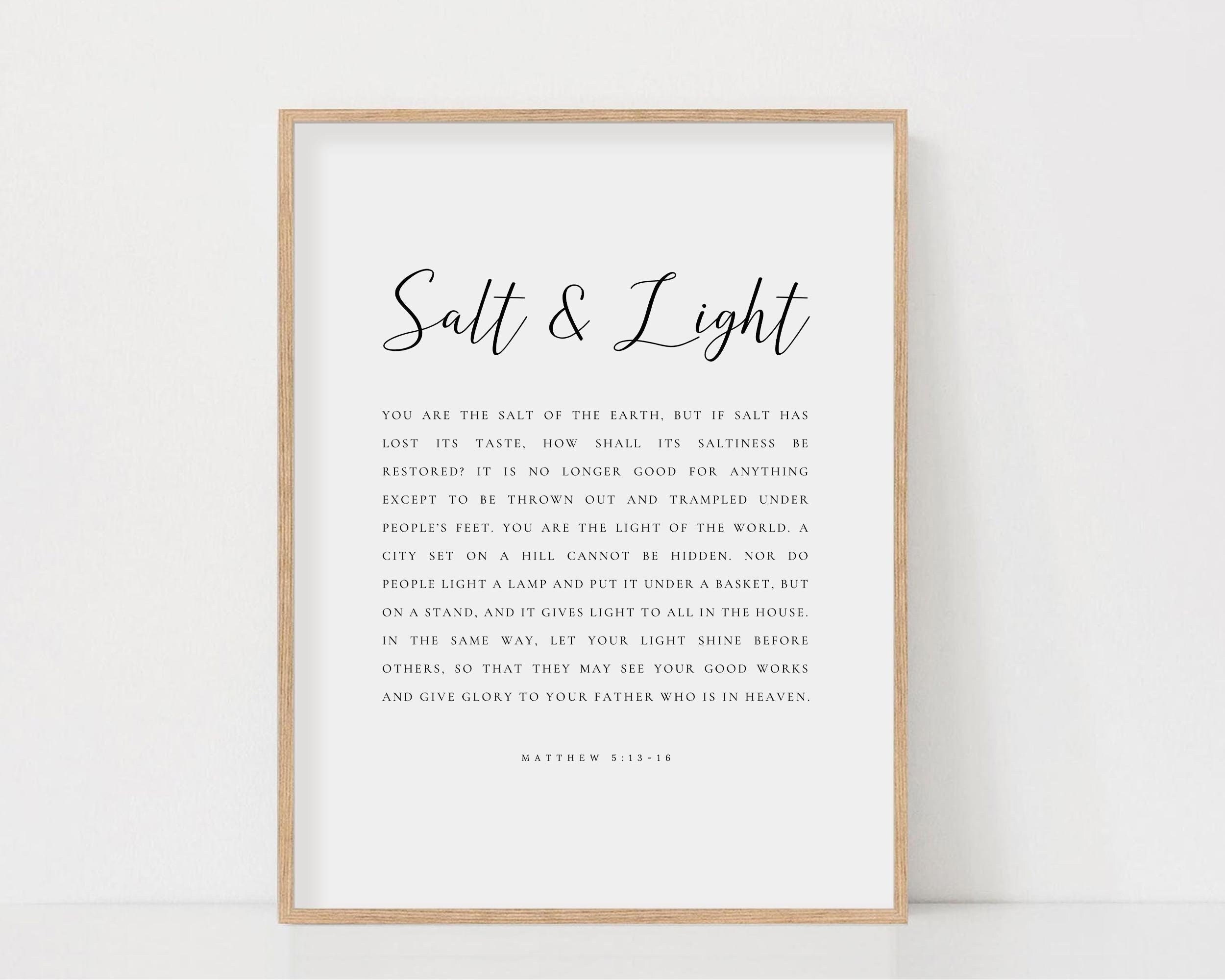 Salt and Light Wall Art Print Matthew 5:13-16 Minimal - Etsy