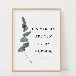 Lamentations 3:23 His Mercies Are New Every Morning, Bible Verse Print ...