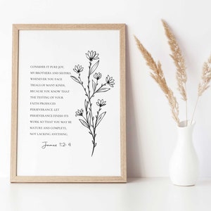 James 1:2-4, Consider It Pure Joy, My Brothers and Sisters, Minimal ...