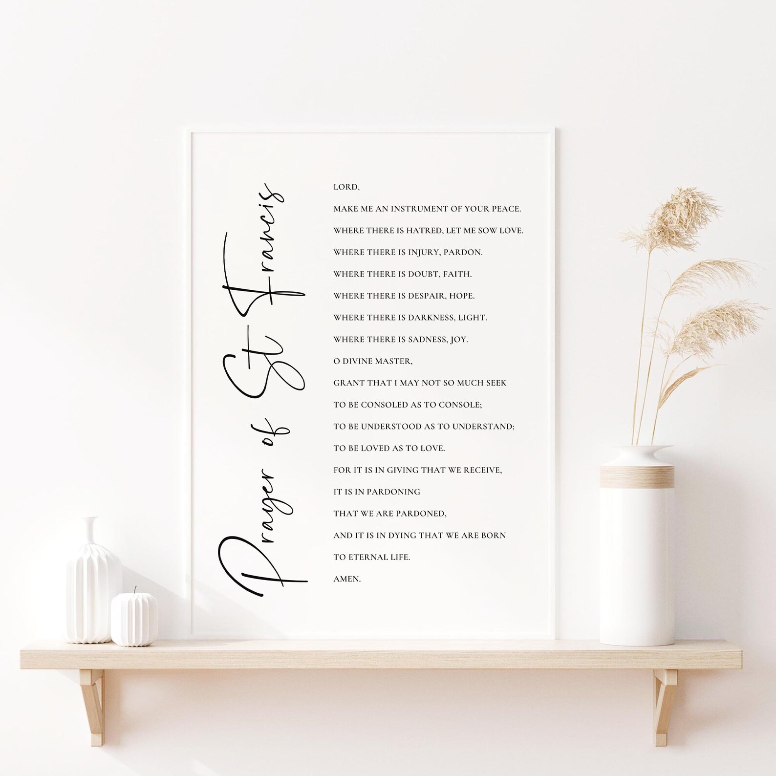 Prayer of St Francis Print Prayer Wall Art Scripture Print - Etsy