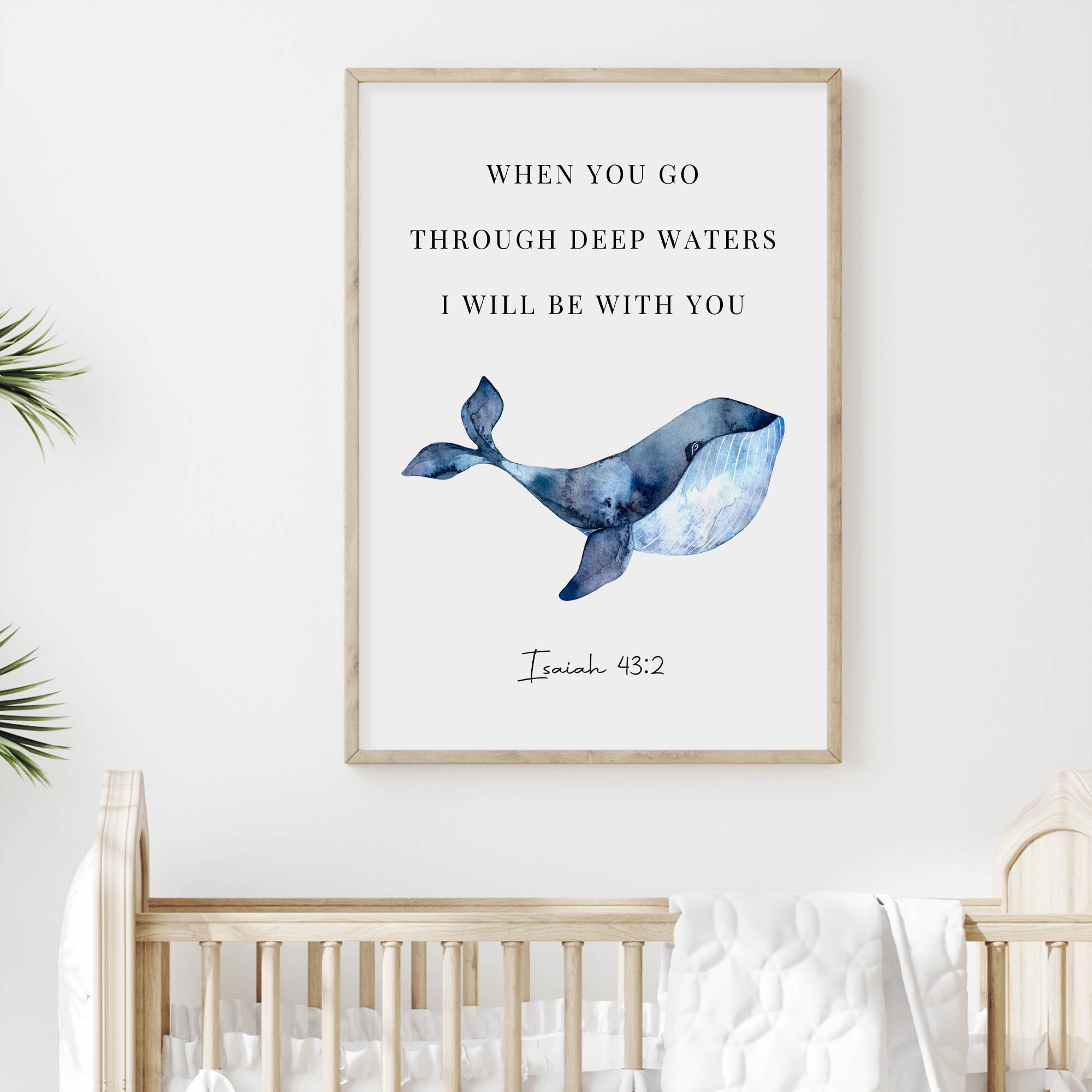 Isaiah 43:2 When You Go Through Deep Waters, Bible Verse Wall Art ...