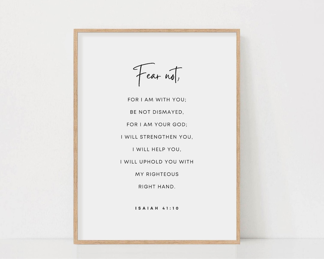 Isaiah 41:10 Bible Verse Wall Art Scripture Print for Christian Home ...
