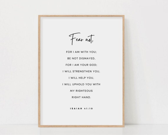Isaiah 41:10 Bible Verse Wall Art Scripture Print for - Etsy